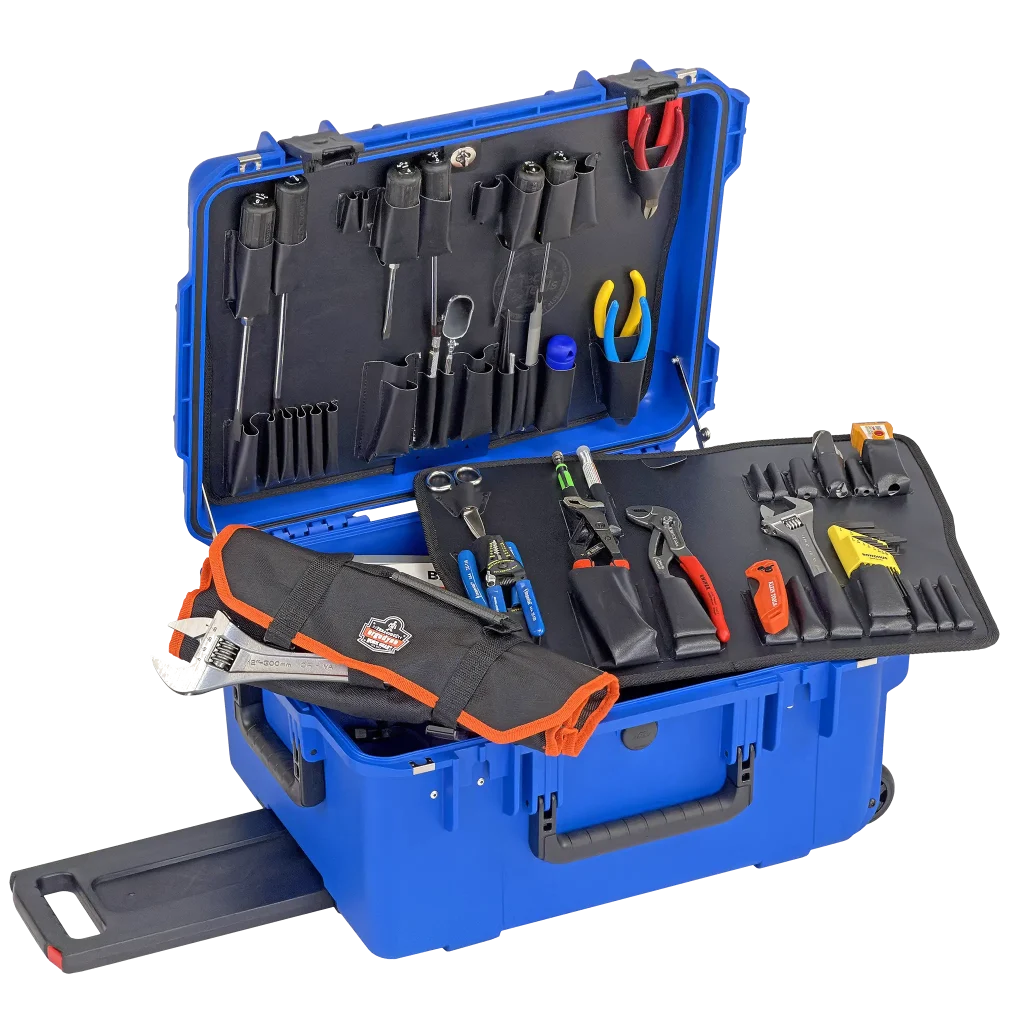 Electro-Mechanical Tool Kit in 11 Inch Lifetime Warranty Blue Wheeled ...